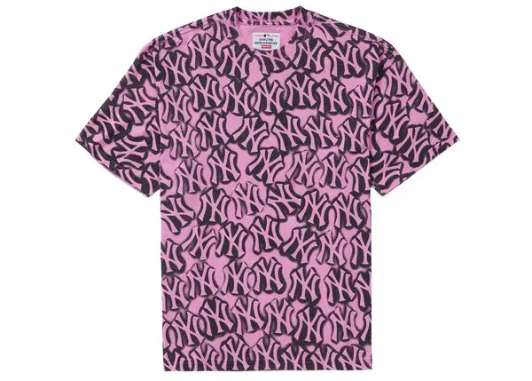 Supreme X New York Yankees Airbrush Short Sleeve Top - Pink