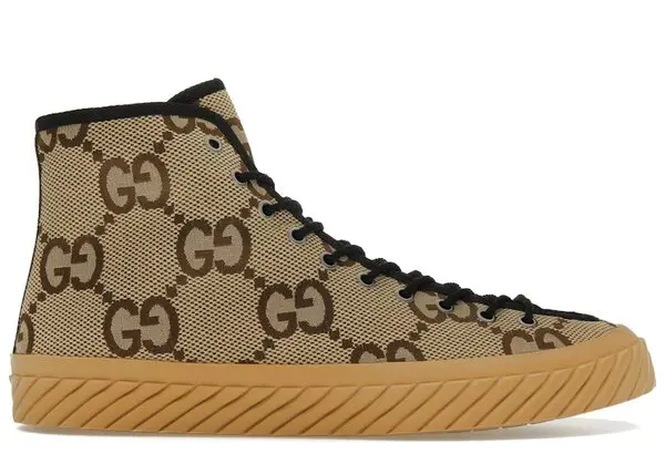 Gucci Maxi Gg High-top Sneakers - Beige/ebony