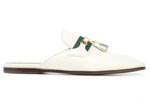 Gucci Gg Web Tassel Mule