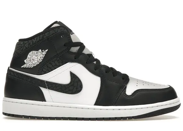 JORDAN 1 Mid Se Panda Elephant Sneakers - Off/noir/white