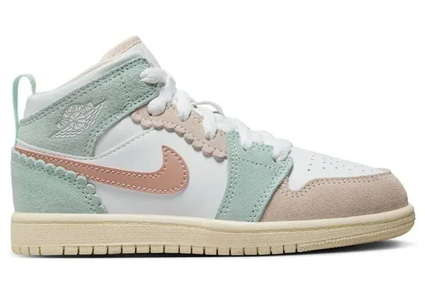 JORDAN 1 Mid Se Sneakers - White/pink Oxford/jade Ice