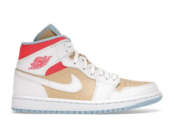 JORDAN 1 Mid Se Sneakers - Sesame/white/flash Crimson