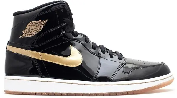JORDAN 1 Retro Black Gold Patent - Black/metallic Gold/white