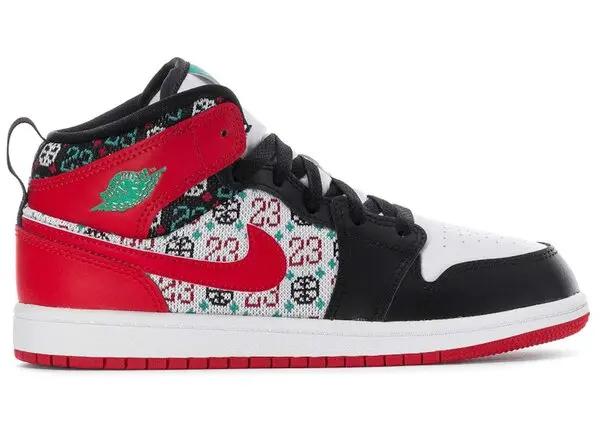 JORDAN 1 Mid Se Sneakers - White/university Red/black