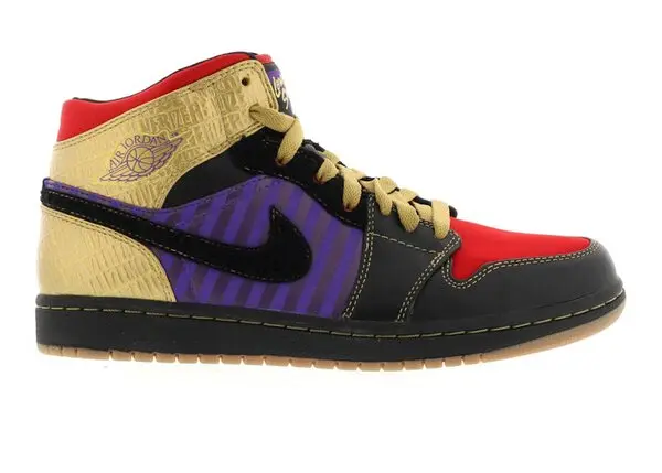 JORDAN 1 Retro Leroy Smith High-top Sneakers - Black/metallic Gold/varsity Purple