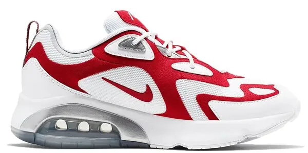 Nike Air Max 200 Sneakers - White/university Red/metallic Silver