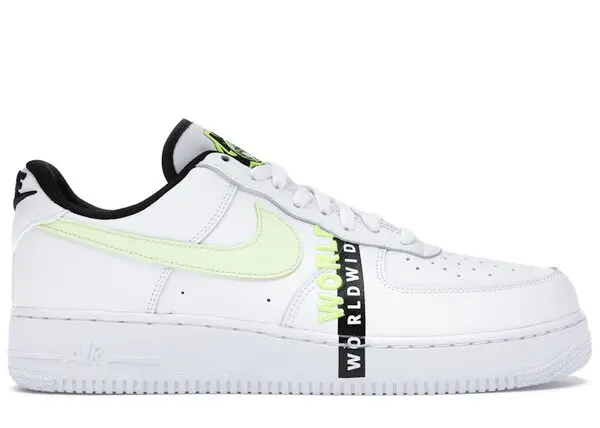 Nike Air Force 1 Low Worldwide Sneakers - White/voltone-colorblackone-colorbarely Volt