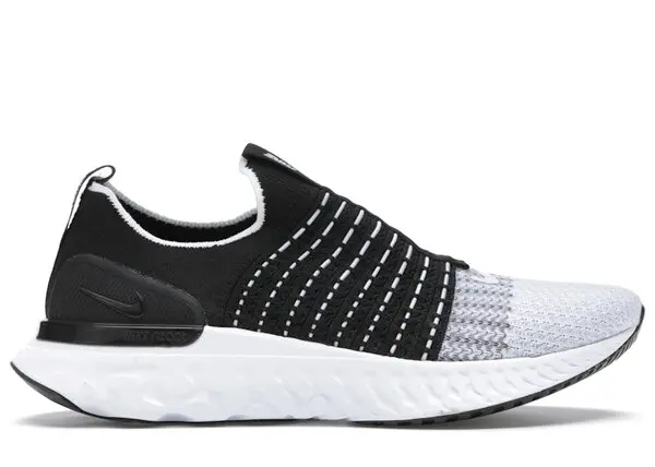 Nike React Phantom Run Flyknit 2 Running Shoe - Black/white