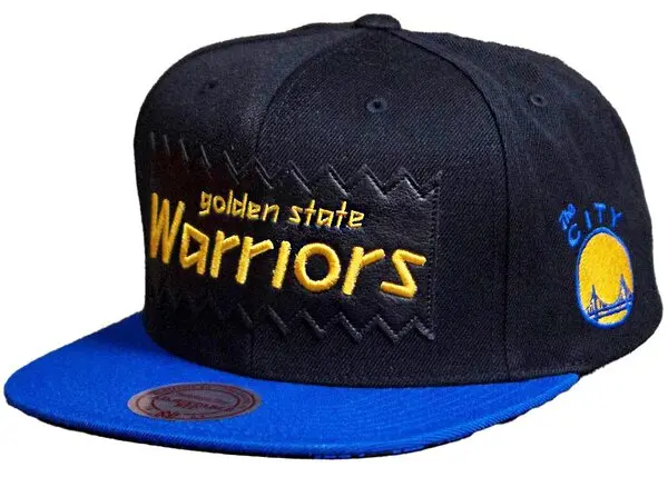Mitchell & Ness Golden State Warriors Sta3 Wool Snapback Cap - Black
