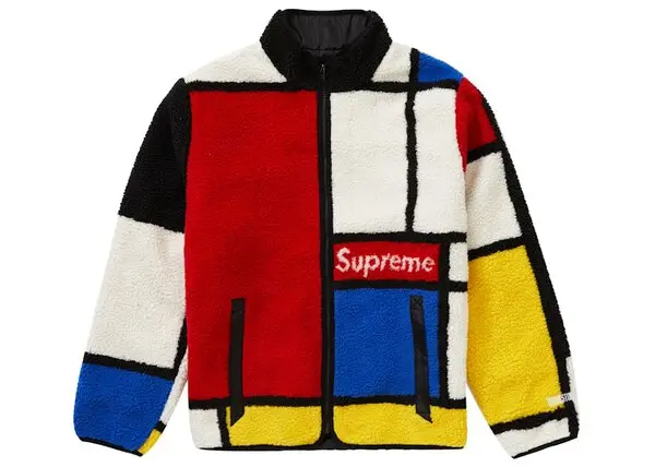 Supreme Reversible Colorblocked Fleece Jacket - Red