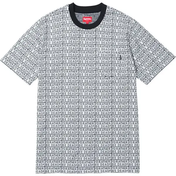 Supreme Rather Be Dead Short Sleeve Jacquard Top - Black
