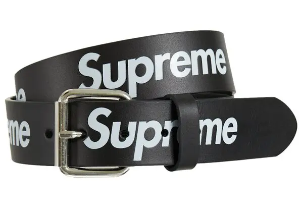 Supreme Repeat Leather Belt - Black