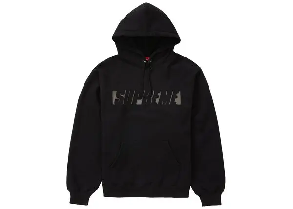 Supreme Reflective Cutout Hooded Sweatshirt - Black
