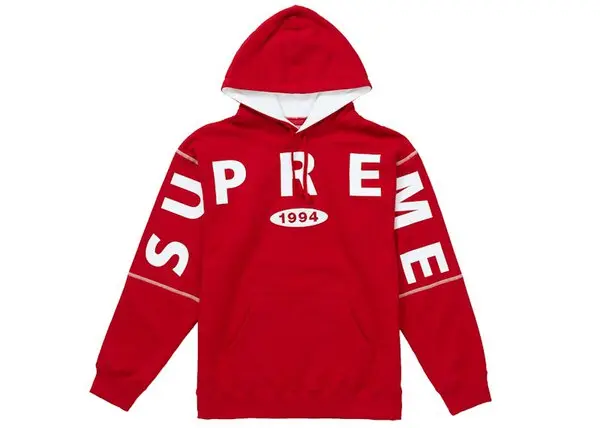 Supreme Spread Logo Hooded Sweatshirt - Red