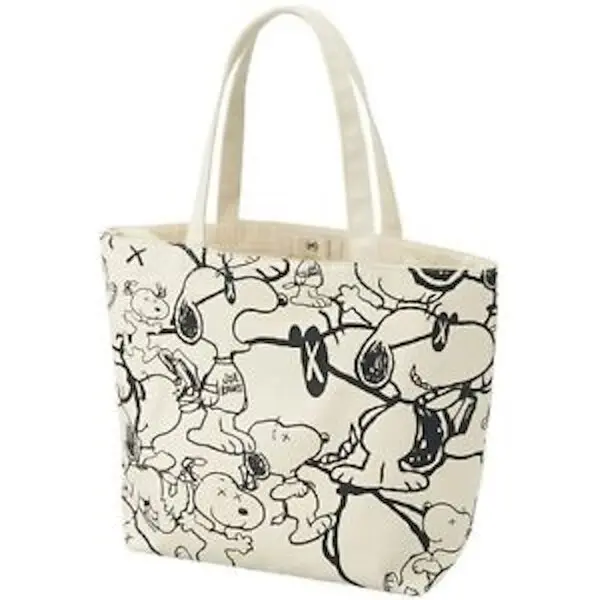 KAWS X Uniqlo X Peanuts Snoopy Pattern Tote Bag - Beige