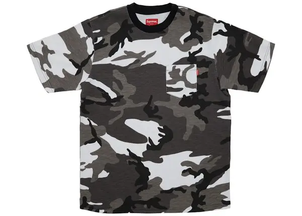 Supreme Short Sleeve Pocket Tee Shirt - Snow Camo