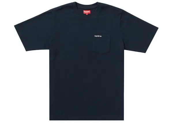 Supreme Short Sleeve Pocket Tee Shirt - Navy Blue