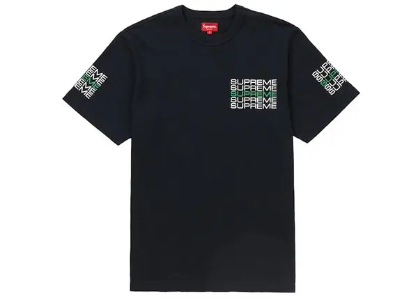Supreme Stack Logo Tee Shirt - Navy Blue