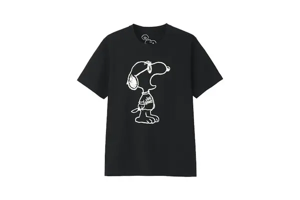 KAWS X Uniqlo X Peanuts Joe Yawn Outline Tee Shirt - Black