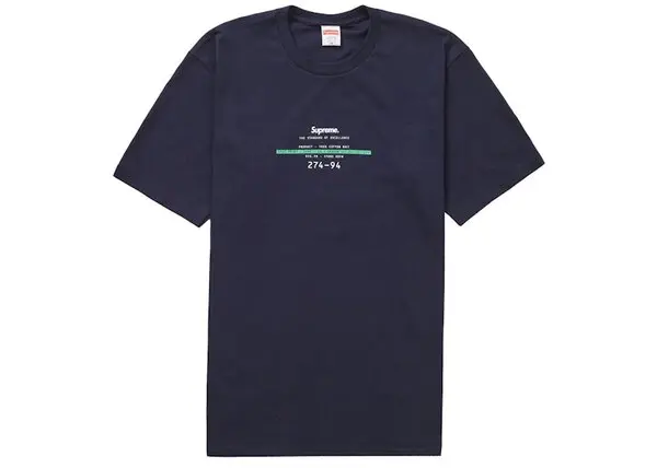 Supreme Standard Tee Shirt - Navy Blue