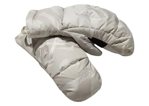 KAWS X The North Face Nuptse Mittens - Moonlight Ivory