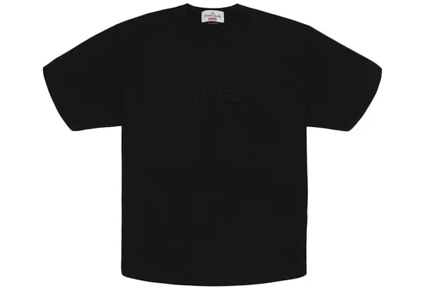 Supreme Stone Island Embroidered Logo Short Sleeve Top - Black