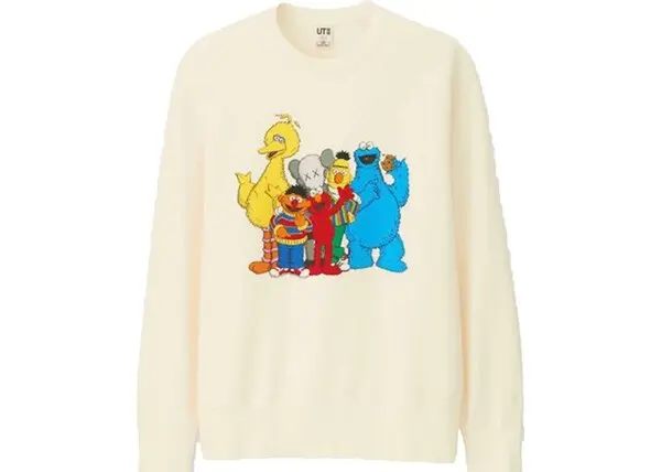 KAWS X Uniqlo X Sesame Street Group #2 Sweatshirt - Natural