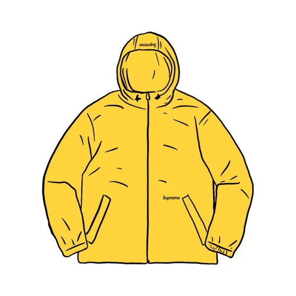 Supreme Reflective Zip Hooded Jacket - Yellow