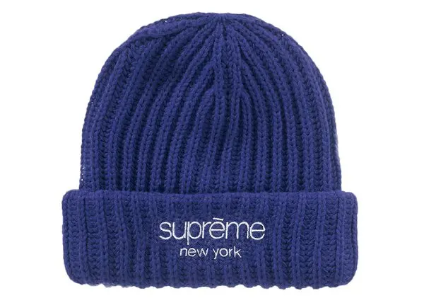 Supreme Ribbed Beanie - Dark Royal