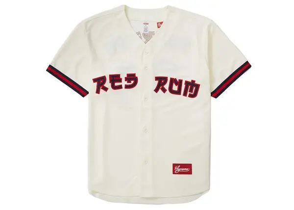 Supreme Red Rum Baseball Jersey - Natural