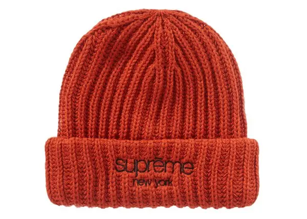 Supreme Ribbed Beanie - Burnt Orange