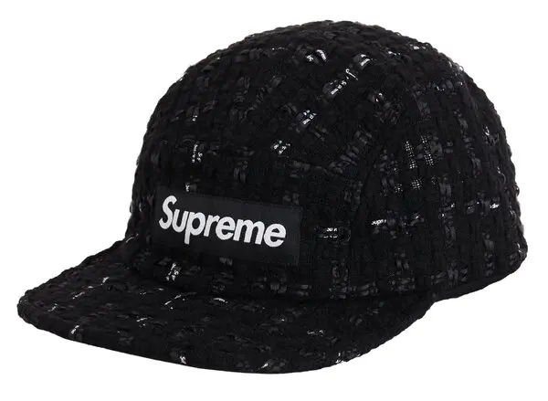 Supreme Ribbon Boucle Camp Cap - Black