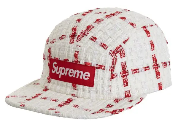 Supreme Ribbon Boucle Camp Cap - White