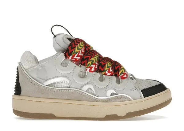 LANVIN Leather Curb Sneakers - White/black/gum
