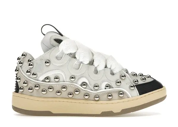LANVIN Studded Leather Curb Sneakers