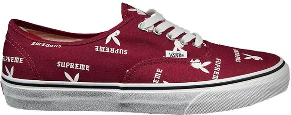 VANS Authentic Supreme X Playboy Sneakers - Burgundy