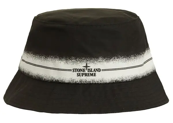 Supreme X Stone Island Stripe Crusher Hat - Black