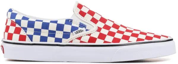 VANS Classic Slip-on Sneakers - Checkerboard Red/blue
