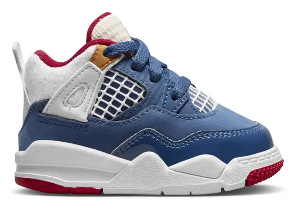JORDAN 4 Retro Toddler Sneakers - French Blue/white/gym Red