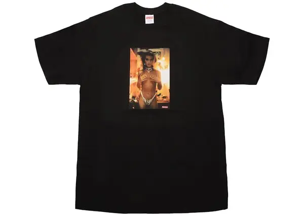 Supreme Nan Goldin Kim In Rhinestone Tee Shirt - Black