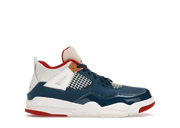 JORDAN 4 Retro Messy Room Preschoolers Sneakers - French Blue/white/gym Red