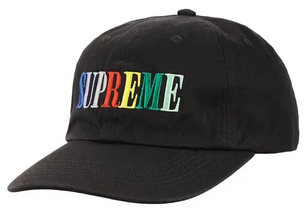 Supreme Logo 6-panel Cap - Black