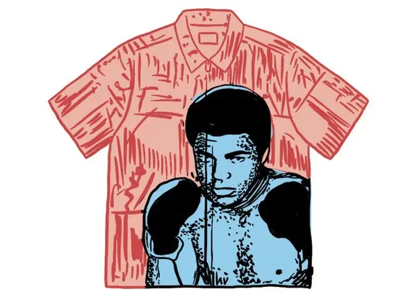 Supreme Muhammad Ali Zip Up Short Sleeve Shirt - Red