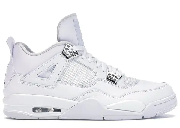 JORDAN 4 Retro Pure Money Sneakers - White/metallic Silver/pure Platinum