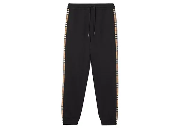 Burberry Vintage Check Panel Cotton Sweatpants