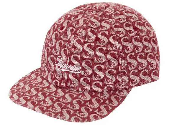 Supreme Monogram Denim 6-panel Cap - Red