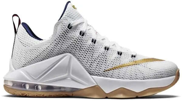 Nike Lebron 12 Low Usa Sneakers - White/midnight Navy Blue/university Red