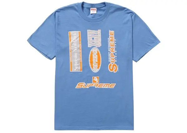 Supreme Logos Tee Shirt - Dusty Light Royal