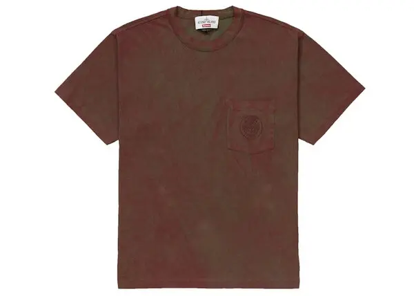 Supreme Stone Island Pocket Tee Shirt - Red