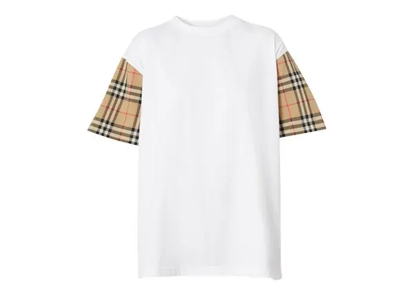 Burberry Vintage Check Sleeve Cotton Oversized T-shirt